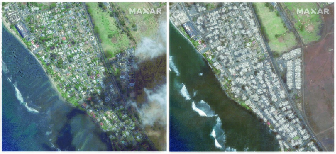 Satellite images show Lahaina devastation in stark contrast | News ...